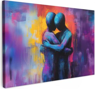 MuchoWow © Wandbilder Groß 120x80 cm XXL Wohnzimmer Wanddeko Schlafzimmer Zimmerdeko Wandgemälde Zimmer Deko auf Wand Dekoration Wall Art Omarmen - Lichamen - 