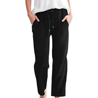 Generic Pantalon baggy pour femme - Jambes larges - Coupe droite - Taille haute - Pantalon de randonn&eacute;e d&eacute;contract&eacute; - Pantalon de sport fin et respirant - Pan