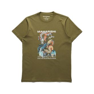 maharishi Organisches T-Shirt mit Doppel-Drachen - - Tops - Herren - Gr&uuml;n - S