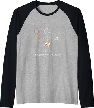Whyitsme Design Herren Lustiger Badmintonspieler f&uuml;r Herren Raglan