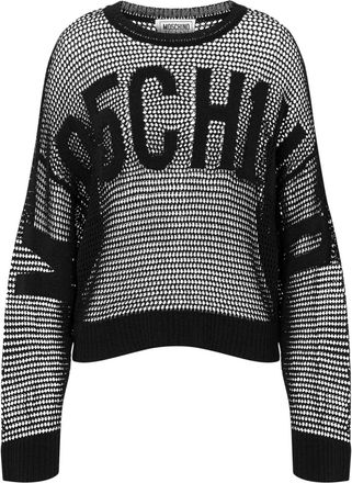 Moschino pull à logo en jacquard - Noir