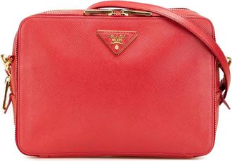 Prada Hobo Bags - Saffiano Double Zip Crossbody - Gr. unisize - in Rot - für Damen