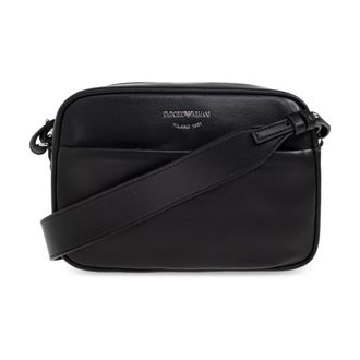 Emporio Armani Femme, Sacs, Noir, Taille: ONE Size &Eacute;tui pour appareil photo en cuir avec bandouli&egrave;re