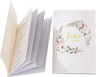 Holibanna 2 St&uuml;ck Hochzeitsgel&uuml;bdeb&uuml;cher mit Blumenmuster Papier Eheversprechenb&uuml;cher f&uuml;r Braut und Br&auml;utigam Langlebig und Farbecht f&uuml;r Hochzeitsfeier und Brau
