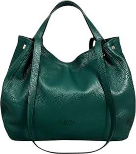 Cheval Firenze Sac à main Alpha, cuir véritable fabriqué en Italie, Bleu pétrole