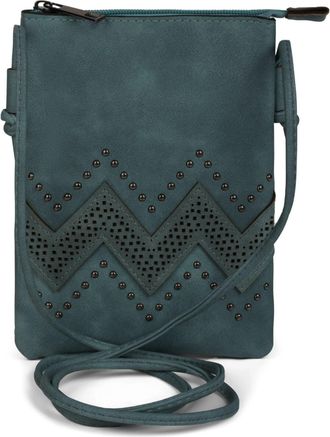 styleBREAKER Umh&auml;ngetasche Mini Umh&auml;ngetasche ZickZack Cutout Nieten