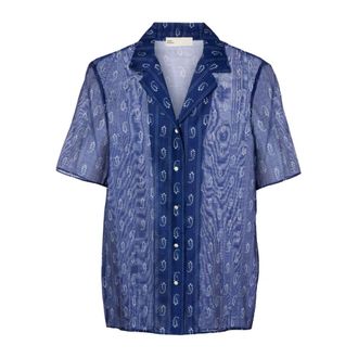 Tory Burch Hemd aus Baumwoll-Seidenmischung - - Blouses & Shirts - Damen - Blau - XS