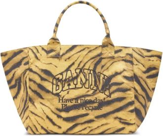 Ganni Femme, Sacs, Beige, Taille: ONE Size Shopper XXL Pocket Print Zebra