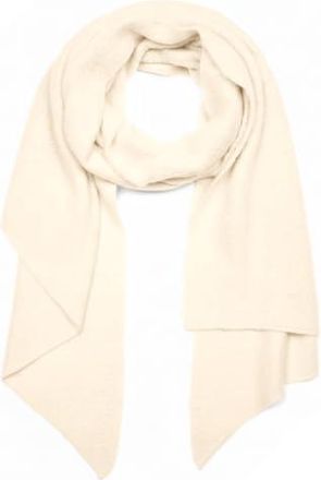 styleBREAKER Écharpe tissée douce unie pour femmes en forme asymétrique, châle dhiver chaud uni 01017118, Crème