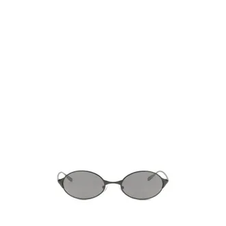 Alexander McQueen ALA000R6I33301056BB Oval Metal Sunglasses - Gray