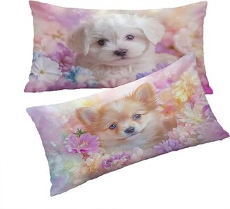 Generic Kissenbezug 40x60cm Beige Kopfkissenbezug Tier Kissenbez&uuml;ge Leinen Dekokissen Kissenbez&uuml;ge Cushion Cover Beidseitig Bedruckt Unsichtbarer Rei&szlig;verschlu