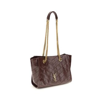 Saint Laurent Womens Brown Calf Leather Bos Taurus Shoulder Bag