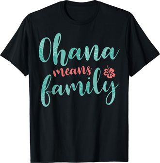 Disney Lilo & Stitch Ohana bedeutet Familie, Blumentext T-Shirt