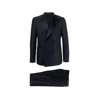 Tagliatore Double-Breasted Smoking Jacket - - Suits - Herren - Blau - S