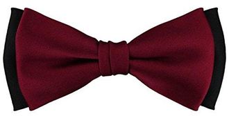 TigerTie pr&eacute;-li&eacute;e &agrave; double couleur satin N ud papillon en rouge bordeaux bordeaux noir + bo&icirc;te