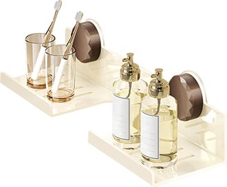 Generic Über Wasserhahn Bad,Badezimmer Wand| Abnehmbar Mit Saugnäpfen Carbonstahl Organizer Für Haushalt & Kosmetik