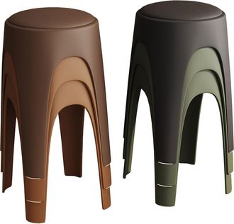 Generic 18.9Zoll stapelbare St&uuml;hle mit gepolsterten Sitzen, Runde Nesting Plastik f&uuml;r Flexible Klassenzimmer, Familie Versammlung, Langlebige R&uuml;ckenlose, Bunt