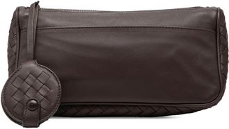 Bottega Veneta Clutches - Intrecciato Trimmed Nappa Zipped Pouch - Gr. unisize - in Braun - f&uuml;r Damen
