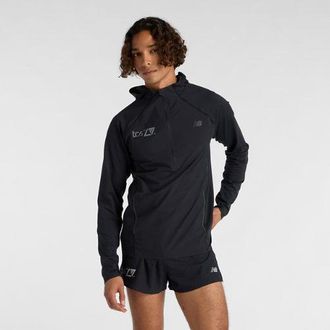 New Balance Homme London Edition Reflective Run Hoodie en Noir, Polyester, Taille L