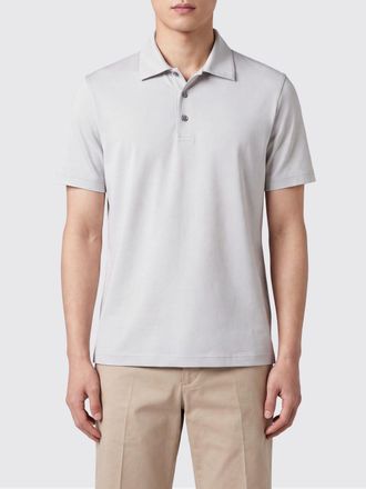 Herno Polo &agrave; manches courtes en coton avec col classique &agrave; trois boutons