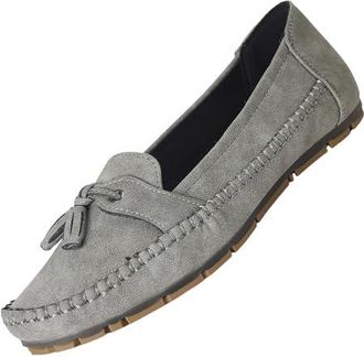Generic Mocassins tendance &agrave; semelle souple pour femme, chaussures de marche d&eacute;contract&eacute;es l&eacute;g&egrave;res et confortables &agrave; enfiler avec noeud, chaussures plates d&eacute;c