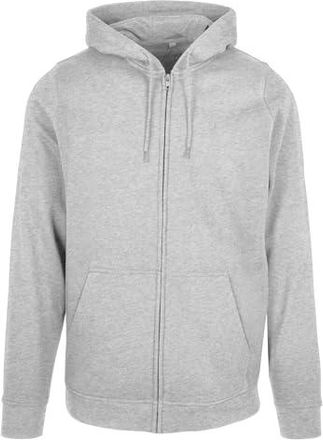 Build Your Brand Sweat à Capuche zippé Basique Sweatshirt, Gris, M Homme
