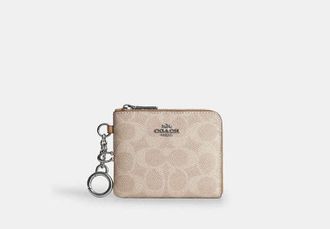 Coach Kleines Portemonnaie Aus Signature-Canvas Mit Rundumreissverschluss