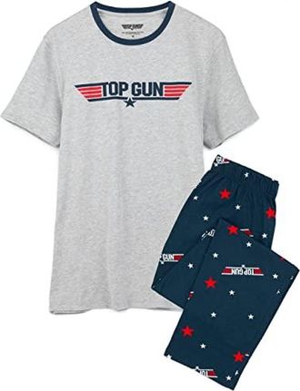 Top Gun Mens Pajamas Adults Fighter Movie Logo T-Shirt Pantalon PJS Set XXL