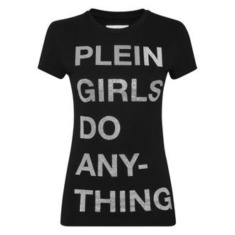 Philipp Plein Femme, Tops, Noir, Taille: 42 FR T-Shirt Coupe Slim