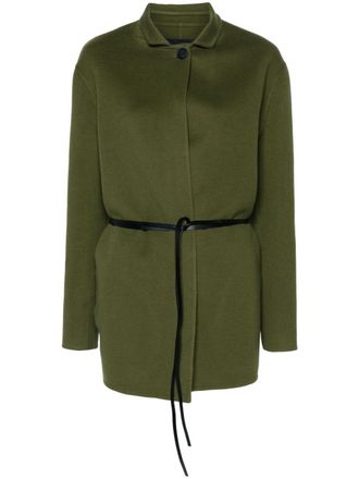 Fabiana Filippi manteau &agrave; taille ceintur&eacute;e - Vert