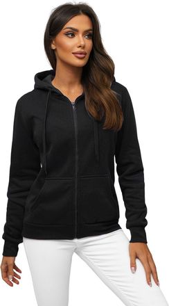 OZONEE Damen Kapuzenpullover Sweatjacke Sweatshirt Farbvarianten Kapuzenjacke Kapuzenpulli Langarm Kapuze Hoodie Sport Style Casual Fitness Basic Training 77