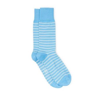 Au Printemps Paris Haute Jersey Stitch Socken - blau