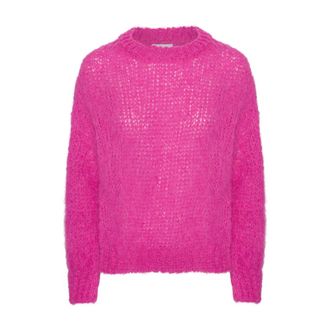 Americandreams Leonnie Alpaka Cropped Pullover - - Knitwear - Damen - Rosa - S