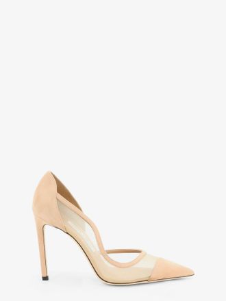 Jimmy Choo London Brigitte voile and suede d&eacute;collet&eacute; - JIMMY CHOO - gender_Woman