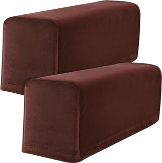 Valiclud 2stücke Elastische Sofa Armlehnenbezüge Aus Strapazierfähigem Mit Hautfreundlicher Webtechnik Schutz Für Sofaarme Langlebig Und Pflegeleicht in Kaffee