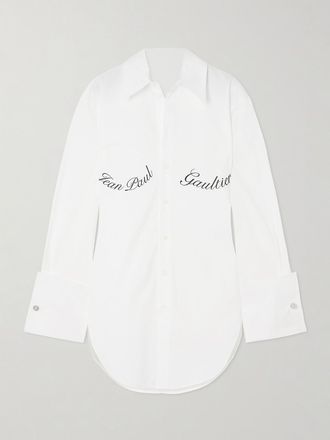 Jean Paul Gaultier Hemd Aus Popeline Aus Einer Baumwollmischung Mit Print - Wei&szlig;