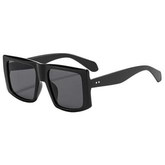 Generic Lunettes De Soleil Carr&eacute;es Tendance &Agrave; Grande Monture For Hommes Et Femmes, Id&eacute;ales For Les Vacances En Plein Air(Black)