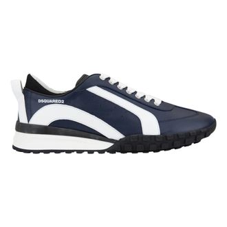 Dsquared2 Leder-Sneakers mit Schn&uuml;rung - - Shoes - Herren - Blau - 41 EU