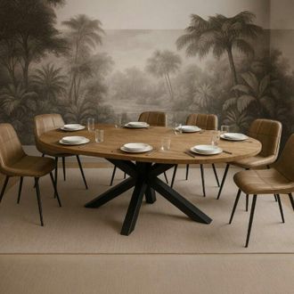 Pier Import Pier Import - Table &agrave; manger ovale en bois de teck recycl&eacute; 220 cm ontario