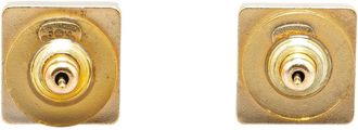 Chanel Ring - Gold Plated Square CC Mirror Push Back Earrings - Gr. unisize - in Gold - f&uuml;r Damen