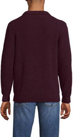 Lands End Chenille-Pullover mit Polokragen, Herren, Größe:56-58 regular, Rot, Wolle/Polyester/Nylon, by Lands End