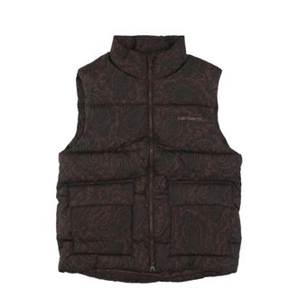 Carhartt Work in Progress &Auml;rmellose Daunenweste mit Paisley-Druck - - Jackets - Herren - Braun - S