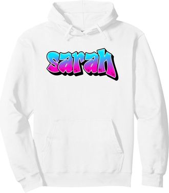 BDAZ Sarah Graffiti Personalisierter Name Blau Rosa Frauen M&auml;dchen Pullover Hoodie