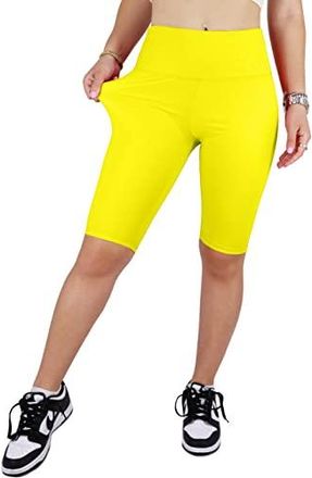 JOPHY & CO. Leggings pour femmes au-dessus du genou, short extensible sous les vêtements (code 9821) - Jaune - S