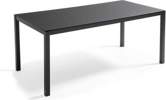 Oviala Table de jardin en aluminium noir