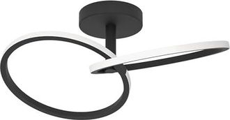 Eglo LED Deckenleuchte Congiunti, Deckenlampe Ringe Wohnzimmer, Flur Lampe Decke, Wohnzimmerlampe aus Metall in Schwarz, warmwei&szlig;-kaltwei&szlig;