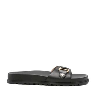 Ralph Lauren Femme, Chaussures, Noir, Taille: 40 1/2 EU Tasha Slide en Cuir