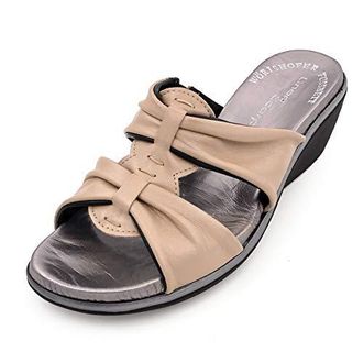 Linea Scarpa Chaussures italiennes avec semelle int&eacute;rieure douce - Talon - Mules pour femme fabriqu&eacute;es en Italie, ivoire, 40 EU