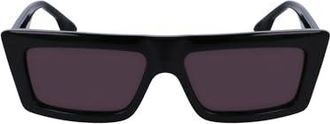 Karl Lagerfeld Karl Lagerfeld KLJ6147S 001 Black Sunglasses Unisex Iniettato, Rectangle, 56