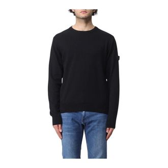Peuterey Homme, Pulls, Noir, Taille: 3XL Merino Wool Crew Neck Sweater
